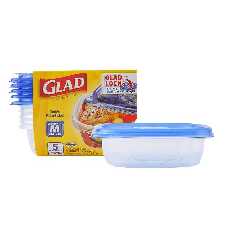 Glad- Storage Container- 25 Oz- 5 Pack - Surry General Store