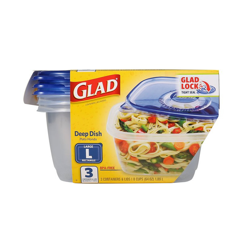 Glad- Storage Container- 64 Oz- 3 Pack - Surry General Store