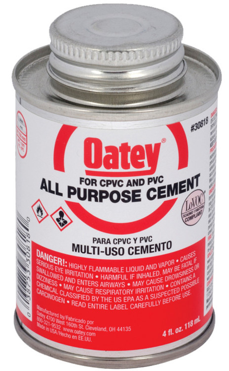 PVC All Purpose Pipe Cement- Low VOC- 4 Oz - Surry General Store