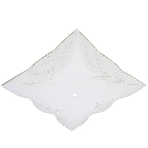 Ceiling Light Shade- Square- 12"- White Clear Wheat Pattern- Ruffled ...