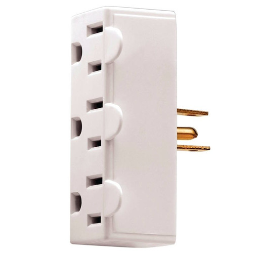 Cooper- BP1147W- Outlet Tap- 125 V- 15 A- 3 Outlet- White - Surry ...