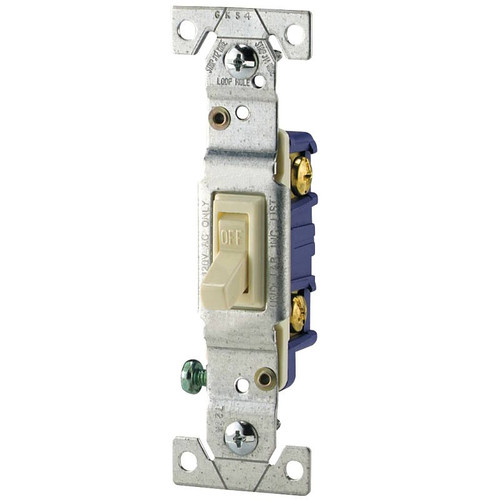 Wall Toggle Switch- SPST- 120 VAC- 15 Amp- Ivory - Surry General Store