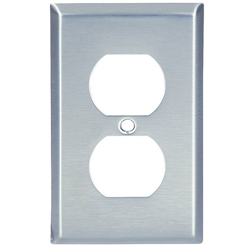 Wall Plate- Receptacle- 1 Gang- Stainless Steel- With Screws - Surry ...