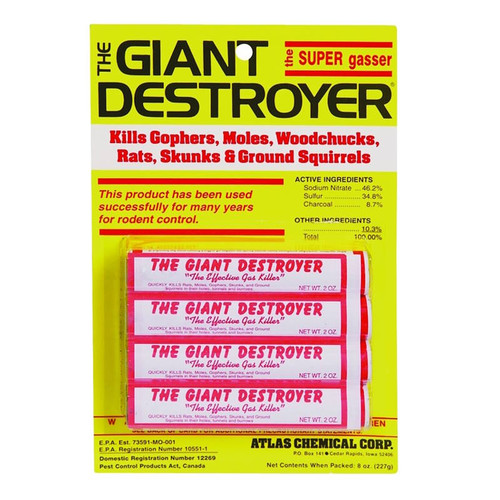 Giant Destroyer- Gopher Gasser- 4 Pack - Surry General Store