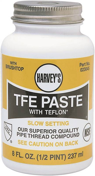 Harvey's- Teflon Pipe Thread Paste- 8 Oz Jar With Brush - Surry General ...