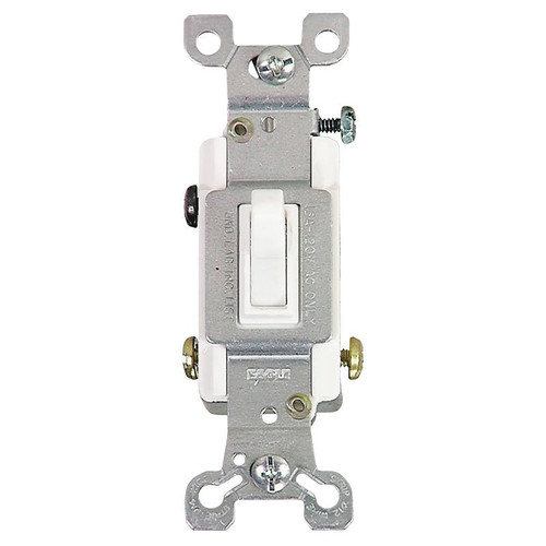 Wall Toggle Switch- 3 Way- 120 VAC- 15 Amp- White - Surry General Store