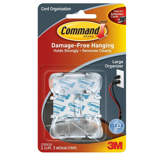 3M- Command- Small Cord Clip- Clear- 2 Pack - Surry General Store