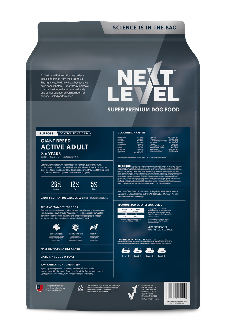 NEXT LEVEL GIANT BREED ACTIVE ADULT 50lbs - Tails of the City