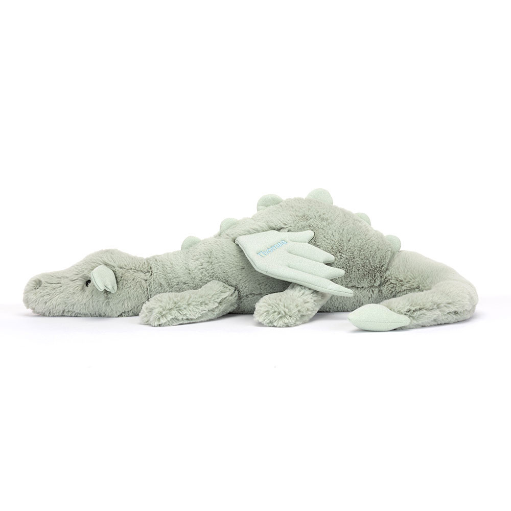 Personalized Sage Dragon Huge - Official Jellycat