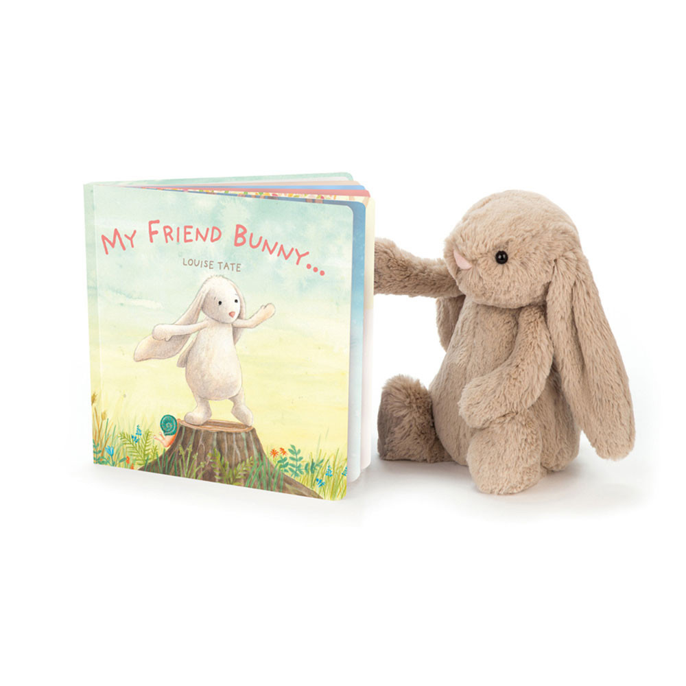 My Friend Bunny Book and Bashful Beige Bunny - Official Jellycat