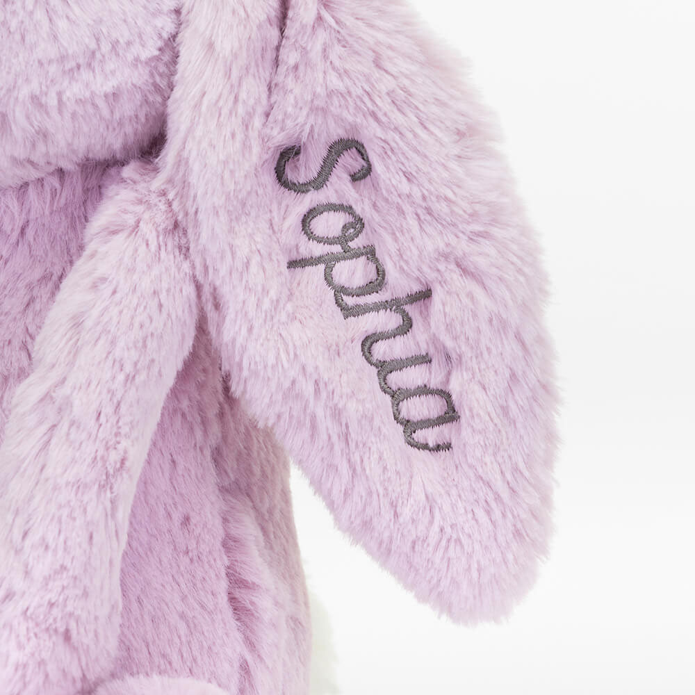 Personalized Bashful Lilac Bunny Medium - Official Jellycat