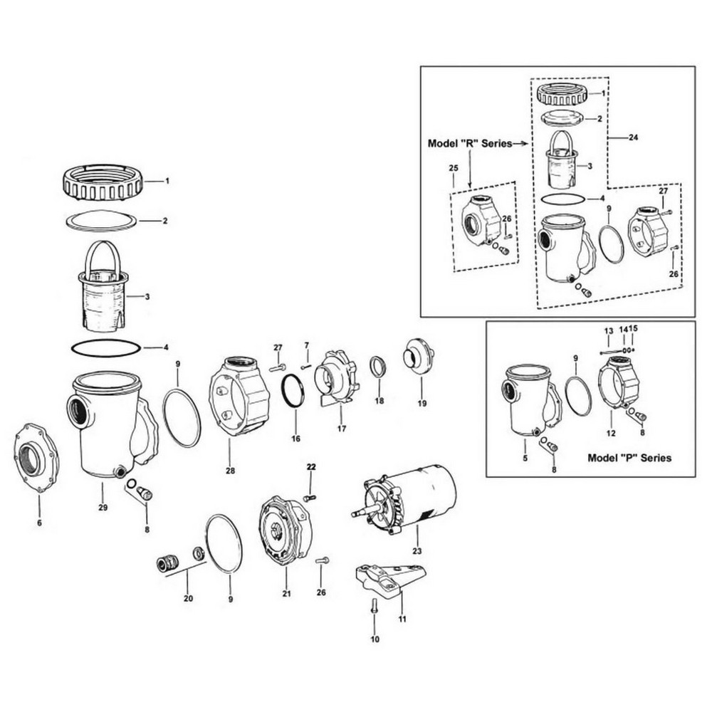 Parts - Pump Parts - Jacuzzi Pump Parts - EZ Pool & Spa Supply