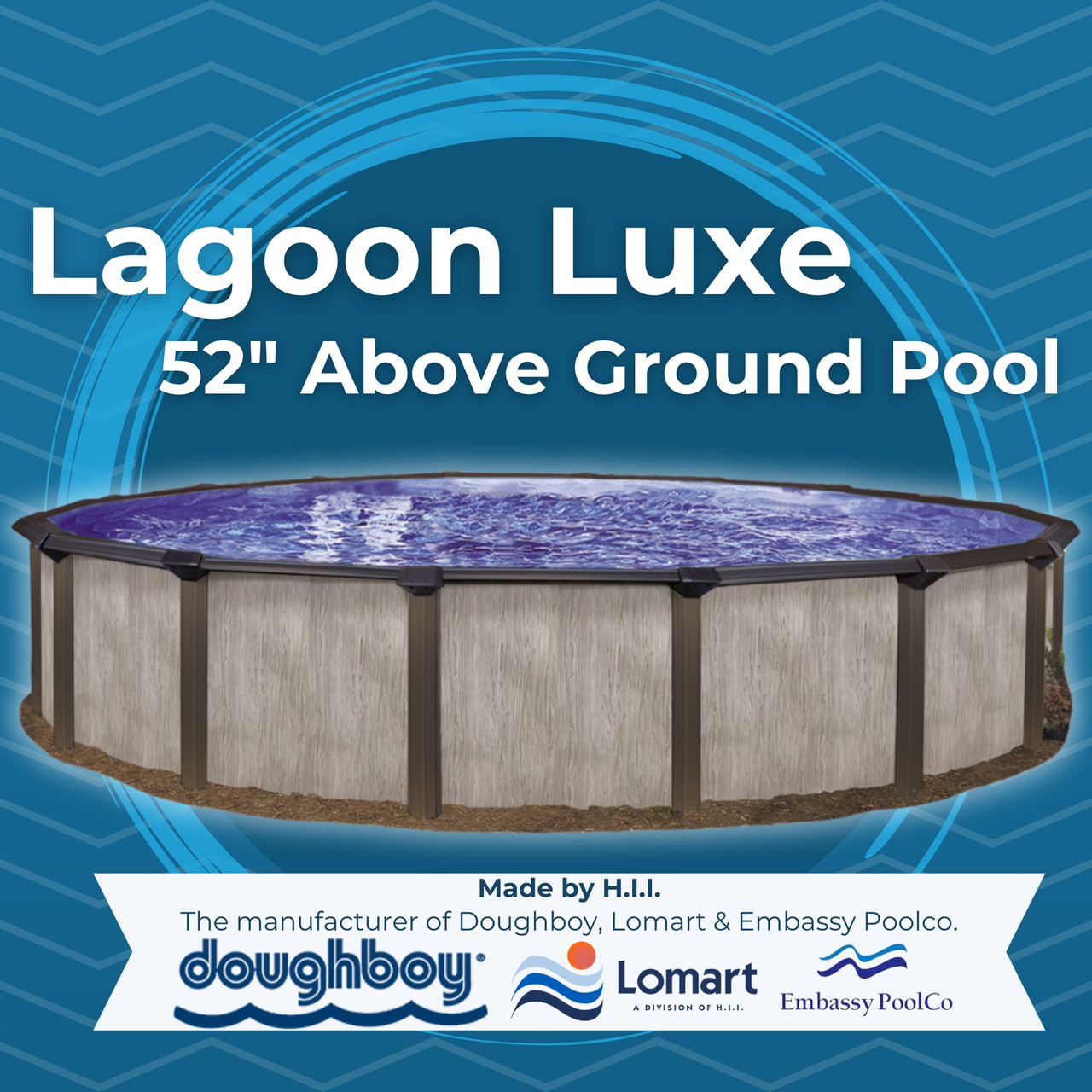 Lagoon Luxe Hybrid Above Ground Swimming Pool, Round, 52" Walls - EZ ...