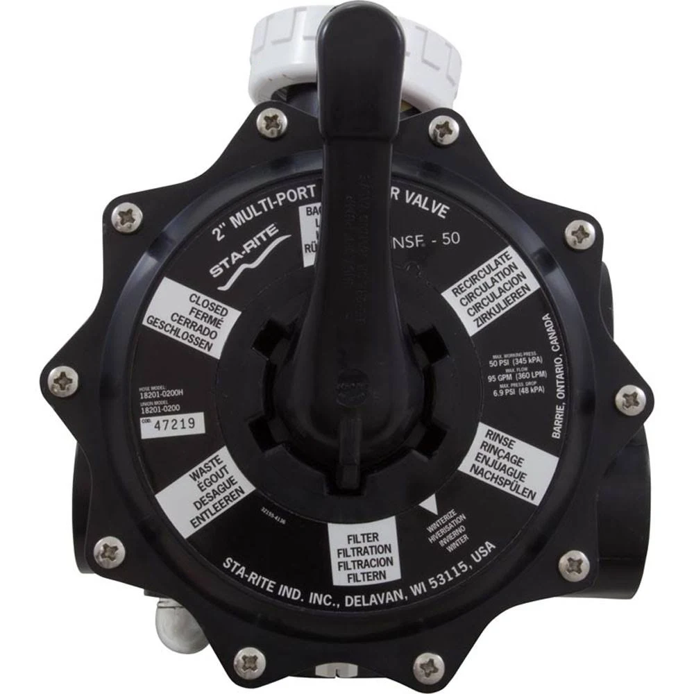 Sta-Rite ABS 6-Position Multiport Valve, 18201-0200 - EZ Pool & Spa Supply