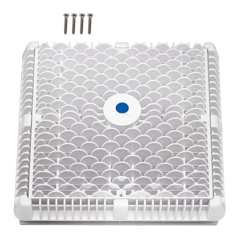 AquaStar 12" Square Wave Suction Outlet Cover with Vented Riser Ring ...
