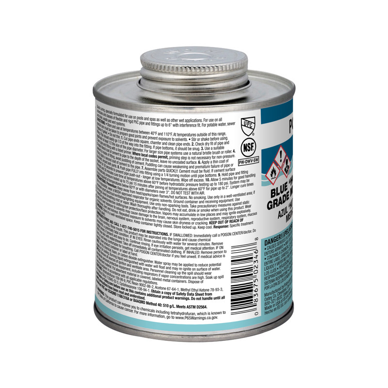 Oatey 16 Oz Pool-Tite Blue Glue Pipe Cement, 2346S - EZ Pool & Spa Supply