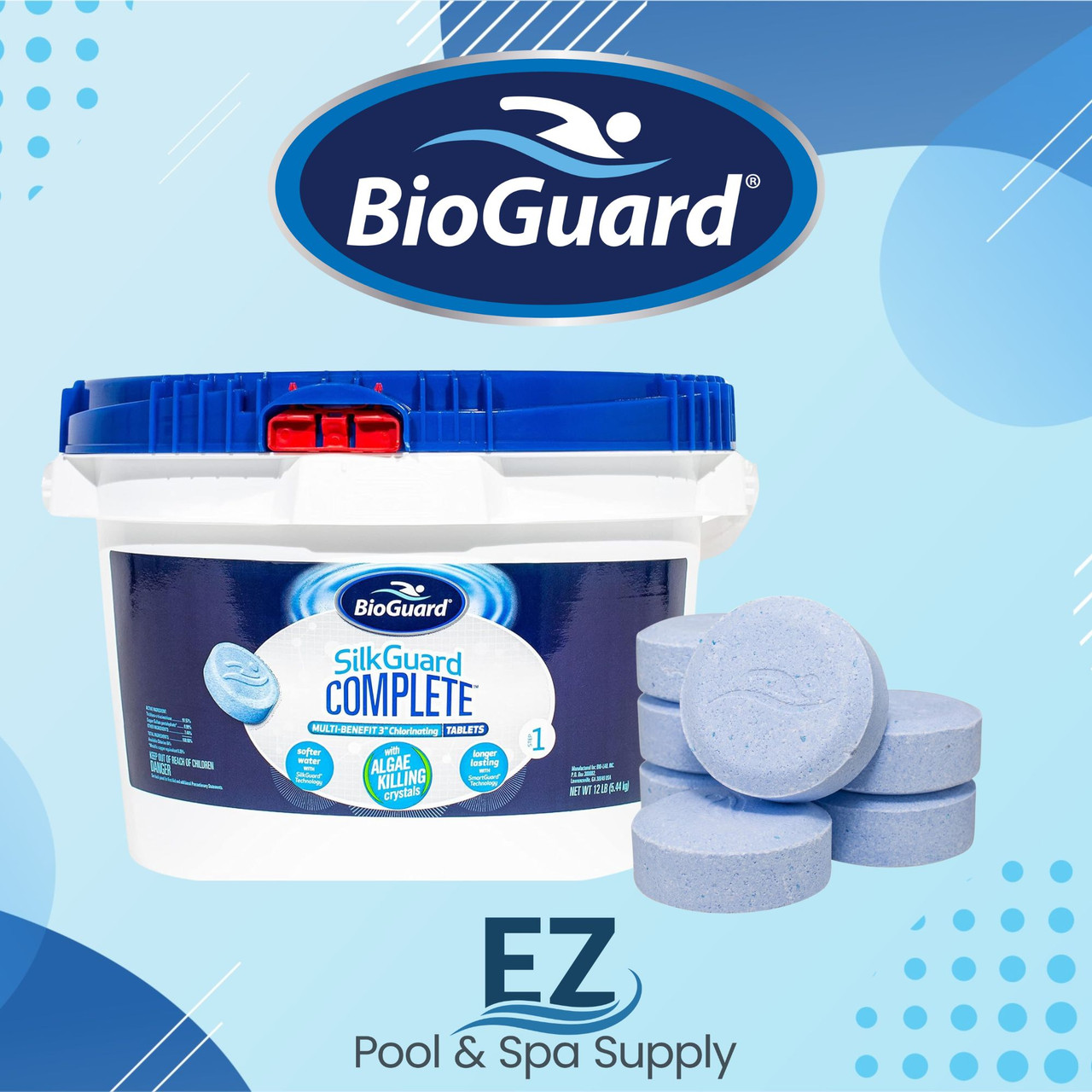 BioGuard SilkGuard Complete 3" Chlorinating Tablets 12 lbs, 52364BIO - EZ Pool & Spa Supply