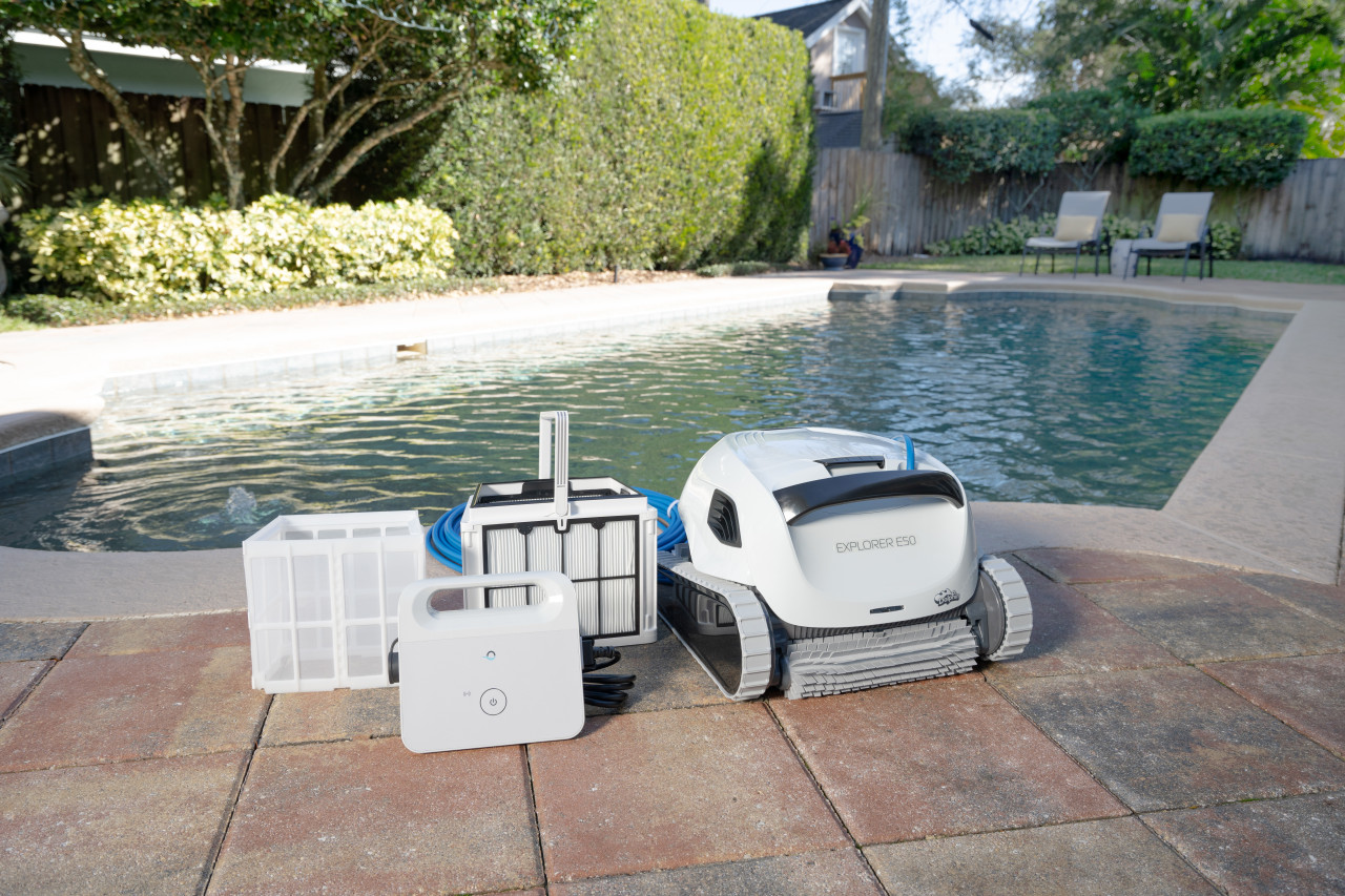 Maytronics Dolphin Explorer E50 Inground Premium Robotic Pool Cleaner ...