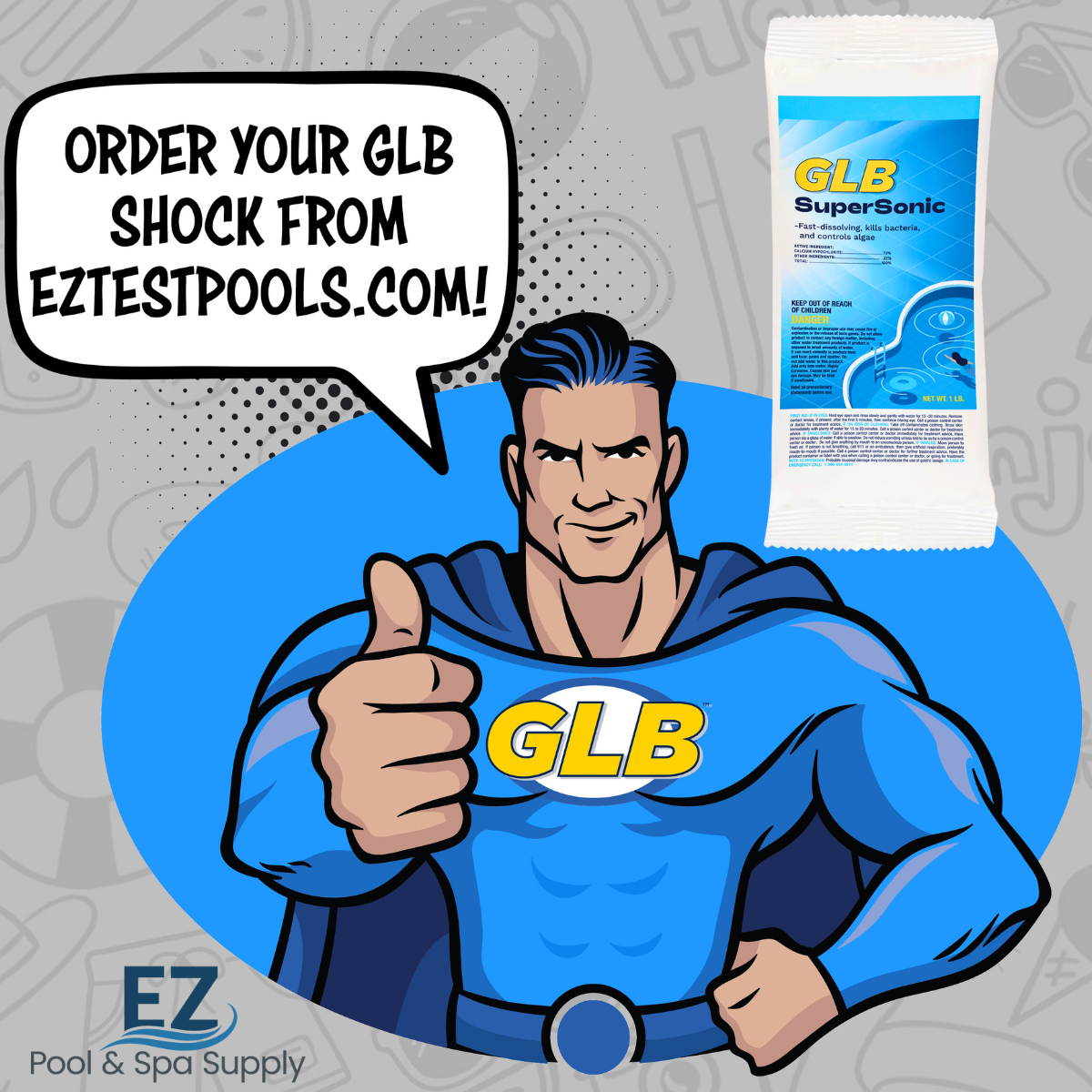 GLB SuperSonic Fast-Dissolving Granular Shock, 24 Bags x 1 Lb., 160001 ...