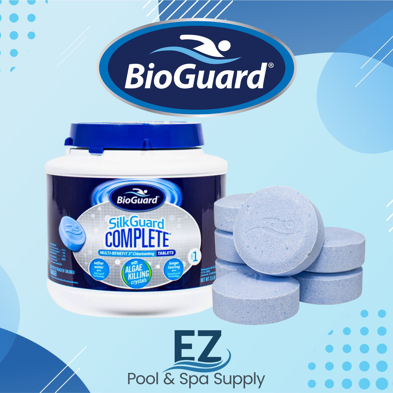 BioGuard SilkGuard Complete 3" Chlorinating Tablets, 52360BIO - EZ Pool ...