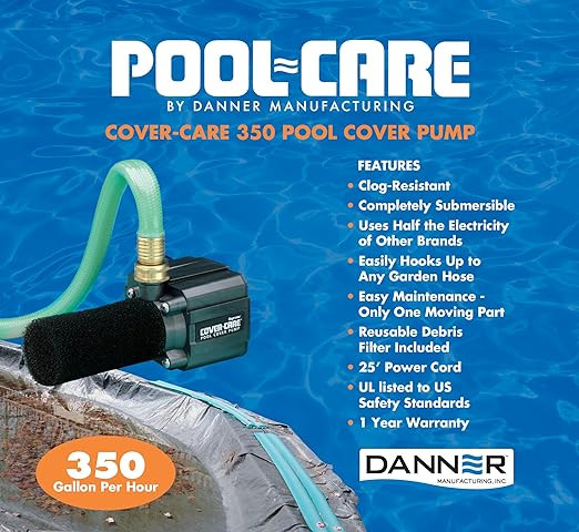 Cover Care 350 GPH Pool Cover Pump 25' Cord Cover Care, CC350 - EZ Pool ...