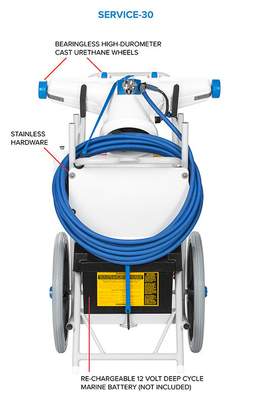 Hammerhead Pool Vacuum Cleaning Machine with 30" Head and 60' Cord ...