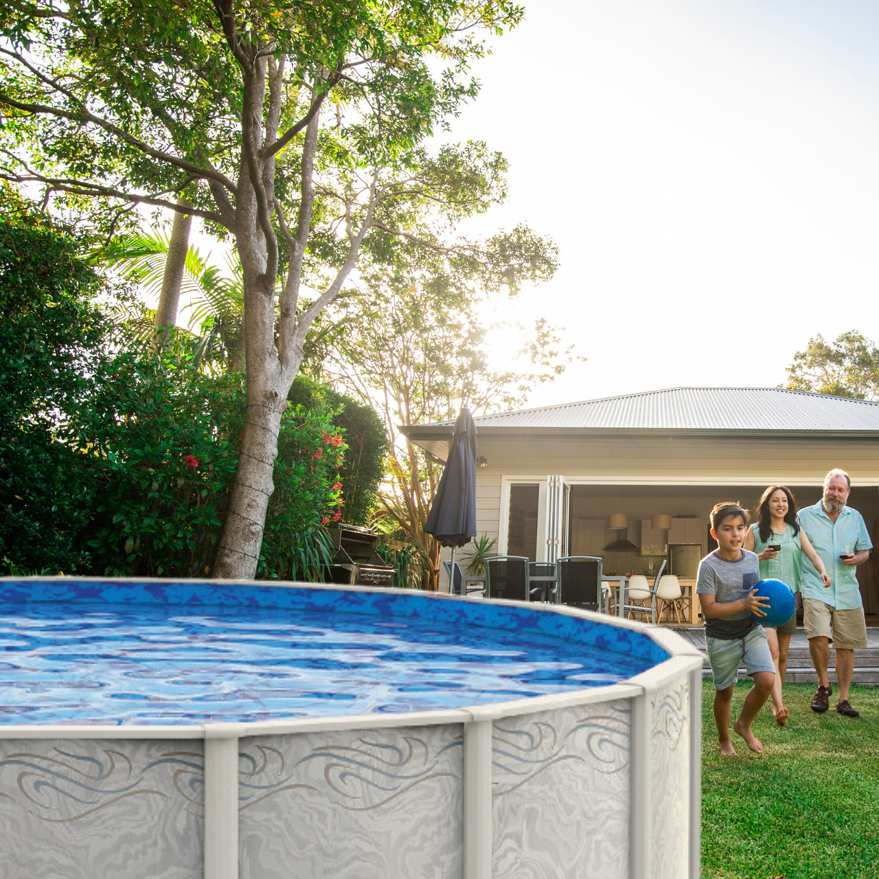 Delta Dream Salt-Friendly Above Ground Swimming Pool, Round, 52" Walls ...