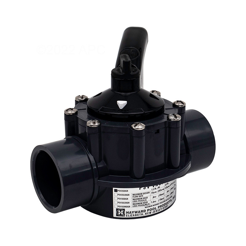 Hayward PSV Series 1.5" x 2" PSV Series 2-Way Diverter Valve PVC ...