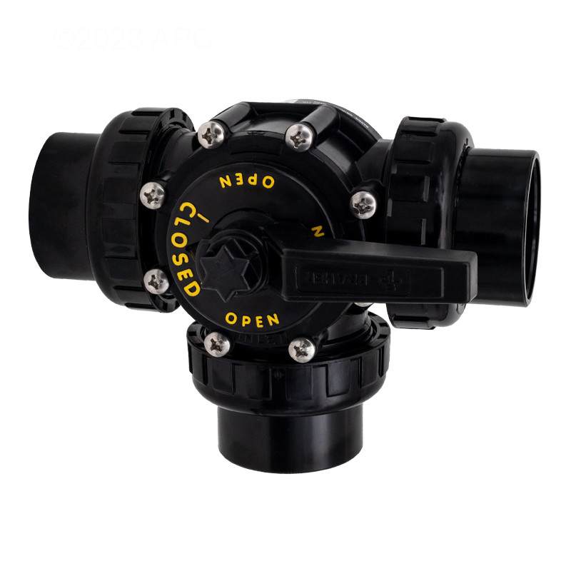 Praher Plastics 2" 3-Way Diverter Valve Slip Unionized Unions, OV3 ...