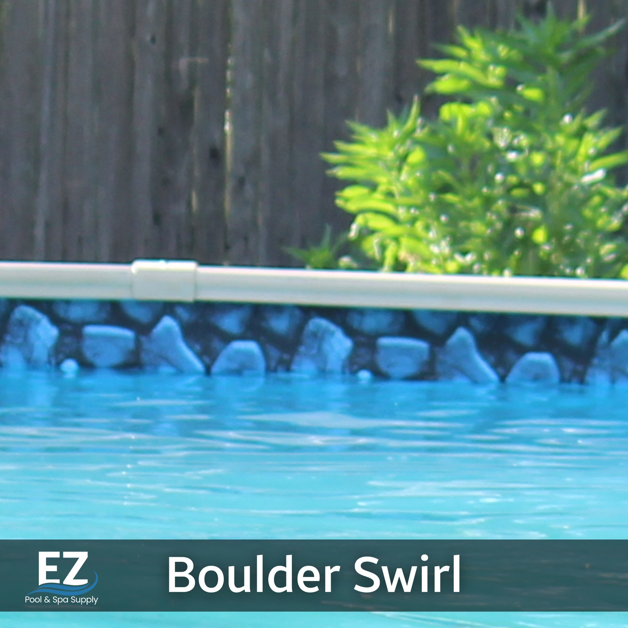 Swimline 15' Round Boulder Swirl 52" Above Ground Heavy Gauge Uni-Bead ...