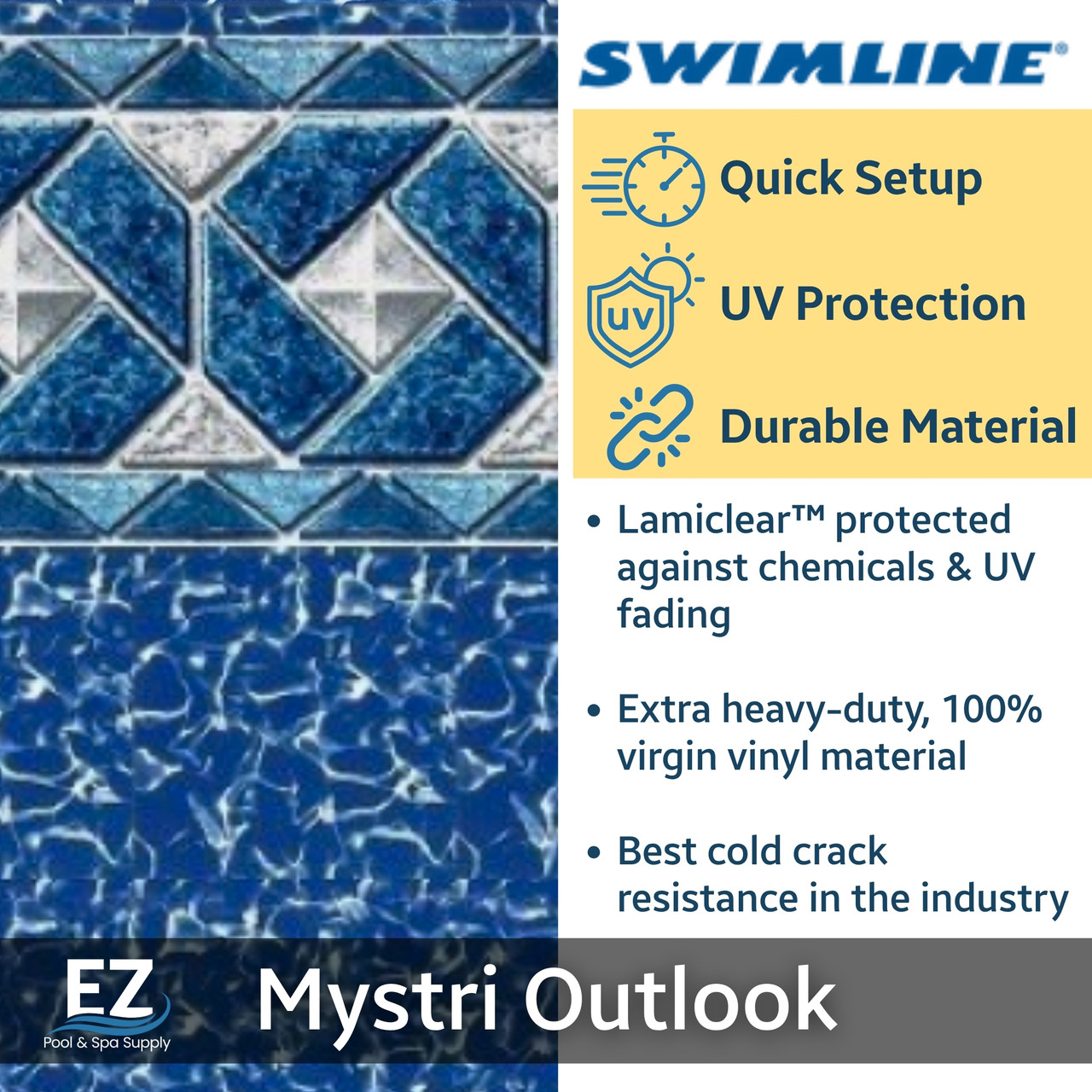 Swimline 30' RoundMystri Outlook 52" Above Ground Heavy Gauge Uni-Bead ...