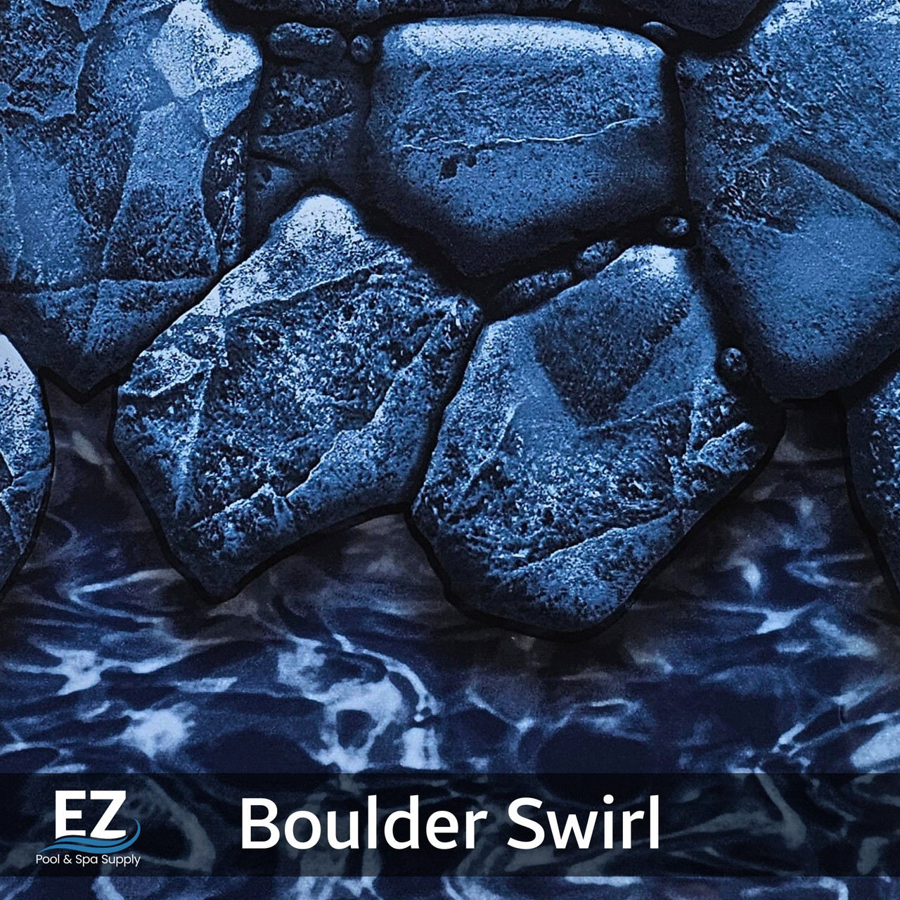 Swimline 15' Round Boulder Swirl 54" Above Ground Heavy Gauge Uni-Bead ...