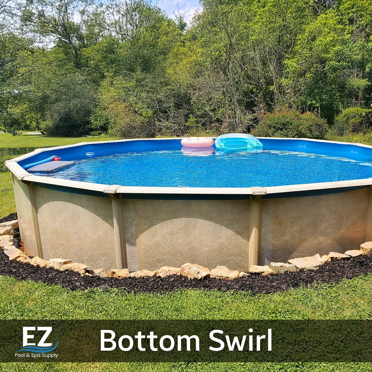 Swimline 12' x 21' Oval Swirl Bottom 48"-52" Above Ground Overlap Liner ...