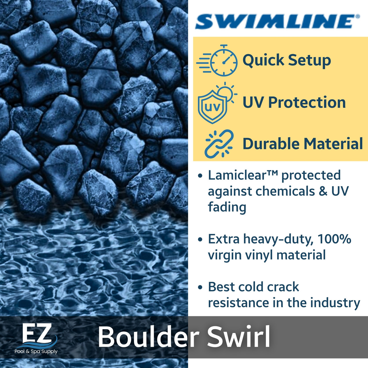 Swimline 18' x33'Oval Boulder Swirl 54" Above Ground Heavy Gauge Uni ...