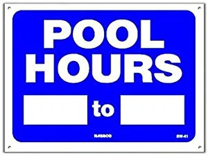 National Stock Sign Pool Hours Sign, Sw-41 - EZ Pool & Spa Supply
