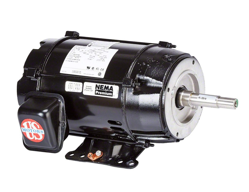 Pentair 7-1/2 HP Pump Motor 213JMZ, 1-Phase 230 Volts 60 Hz, Premium ...