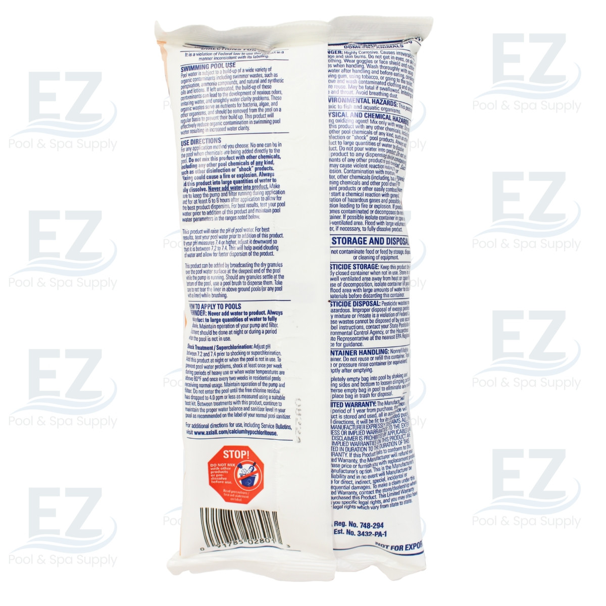 Super Zappit Fast Dissolving Cal-Hypo Shock, P2812401 - EZ Pool & Spa ...