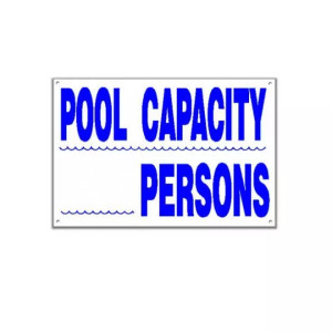 National Stock Sign Pool Capacity Sign, SW-15 - EZ Pool & Spa Supply