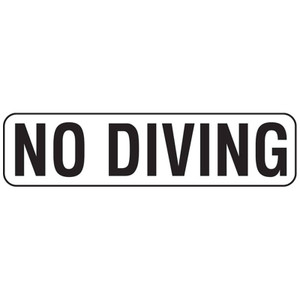 Inlays Ceramic Smooth NO DIVING Depth Marker 6" x 24" Tile, 4" Letter ...