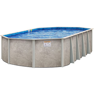 Bay Burst Hybrid/Resin Above Ground Swimming Pool, Oval, 54" Walls - EZ ...