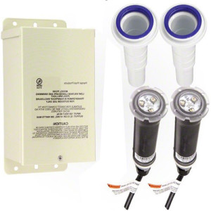 Pentair 2 GloBrite® Color LED Light with Gunite Combo Kit 12V 300W 100 ...