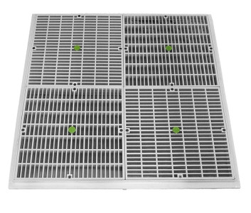 Aquastar 24" X 24" White Flat Grate Square Frame with Anti Entrapment ...