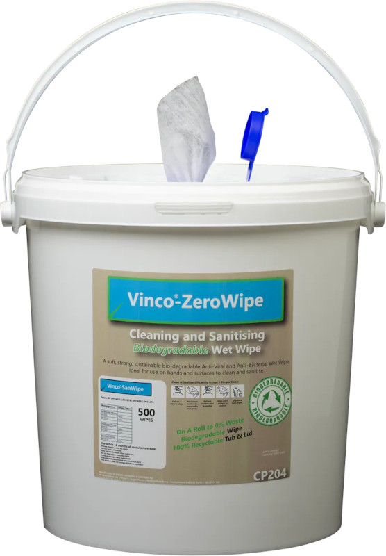Vinco-ZeroWipe Biodegradable Plastic Free Wet Wipes - 500 Wipes