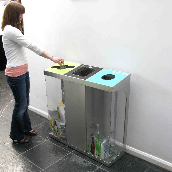 Wybone C-Bin Triple Recycling Unit With Coloured Bodies - 240L