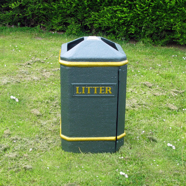 Wybone Lbv/7 Semi Open Top Litter Bin Victoriana