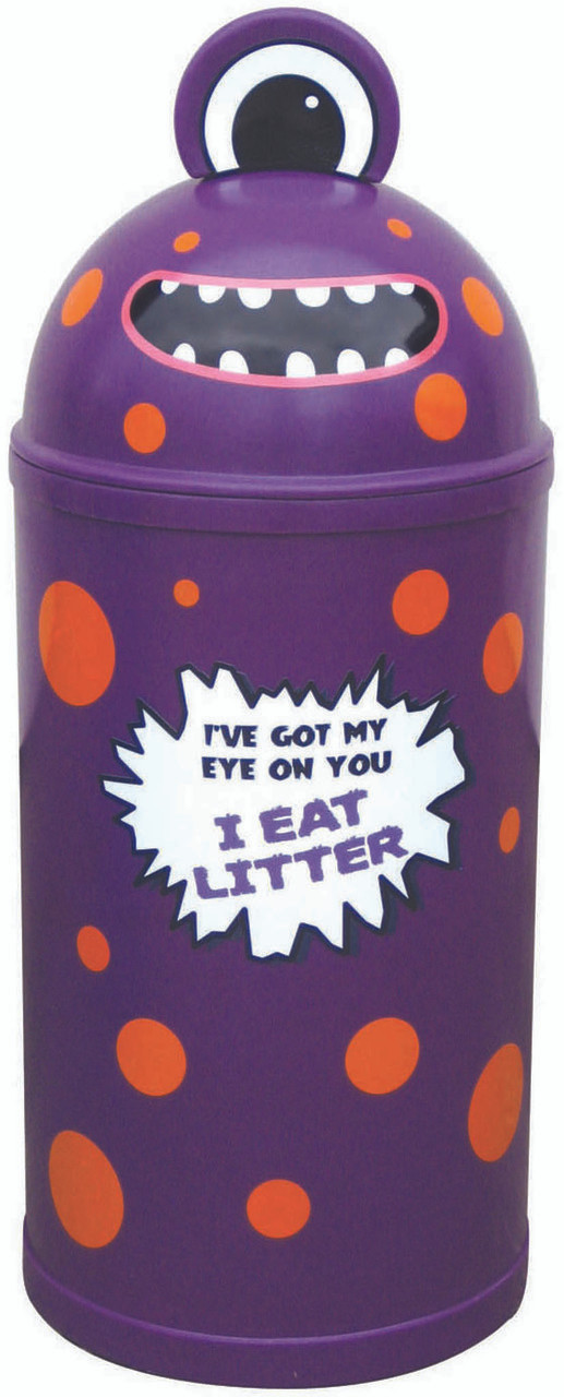 Plastic Furniture Company Large Monster Bin in Purple for Indoor ...