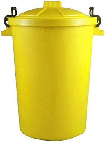 Dustbin with Locking Handles - 80 Ltr - Yellow