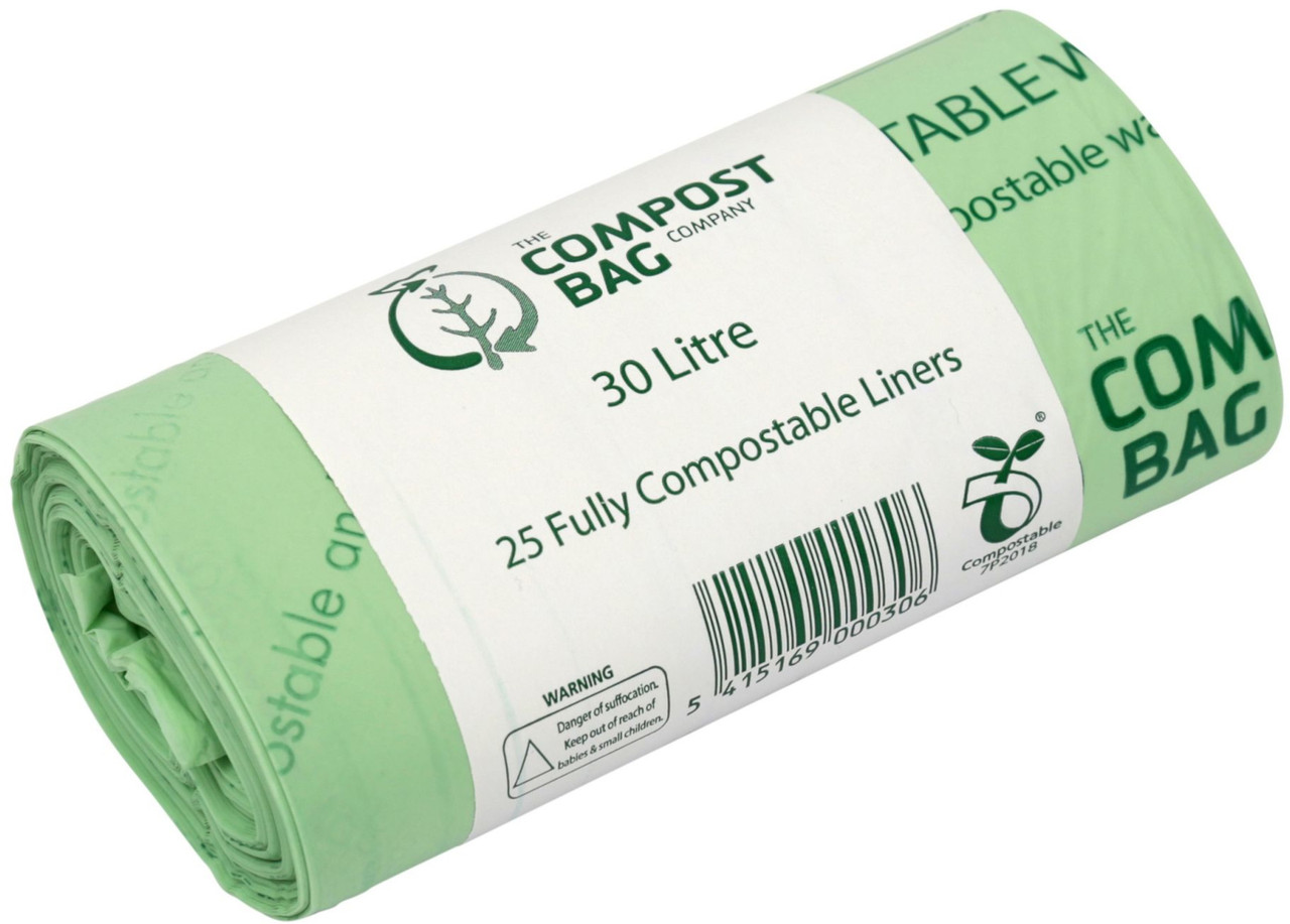 All-Green Compost Bag Compostable Kerbside Caddy Bags - 30 Ltr