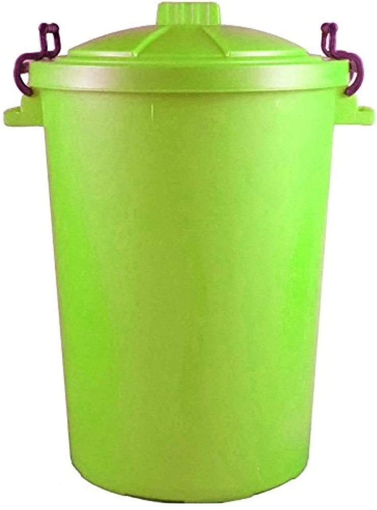 Dustbin with Locking Handles - 80 Ltr - Light Green