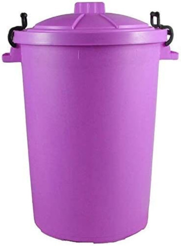 Dustbin with Locking Handles - 80 Ltr - Purple